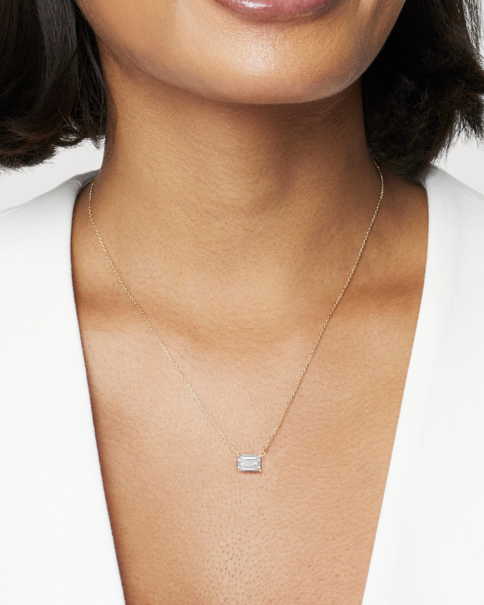 1ct. Emerald Cut Pendant Lightbox Jewelry