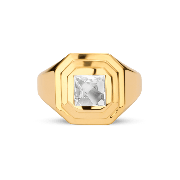 The Lightbox Cut Ring 14K Yellow Gold 7 White Lightbox Jewelry